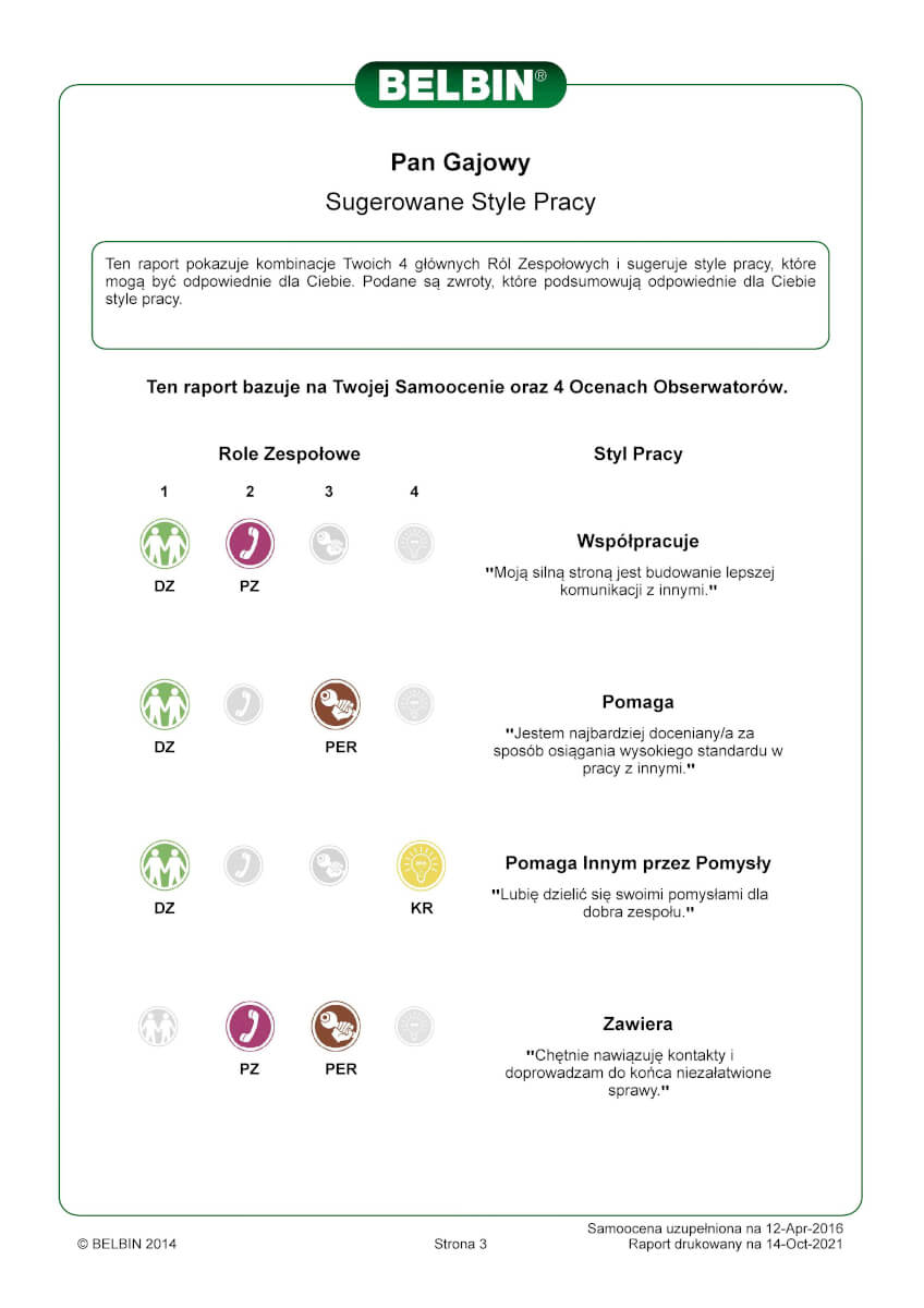Style komunikacji Ról Zespołowych Belbina - Belbin Polska